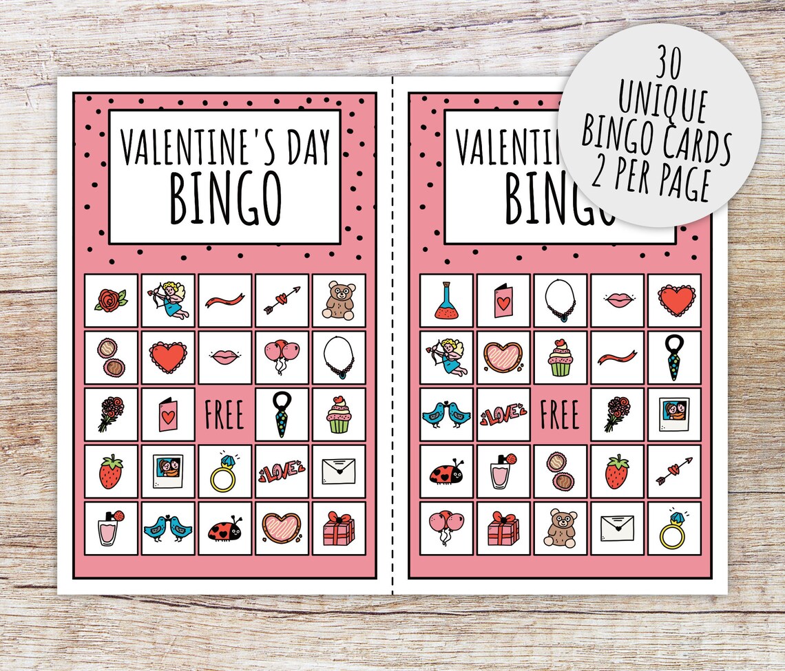 Valentine's Day Bingo Game for Kids, Kids Winter Party Game, Classroom ...