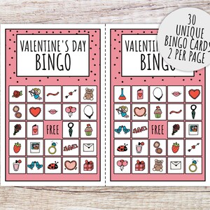 Valentine's Day Bingo Game for Kids, Kids Winter Party Game, Classroom ...