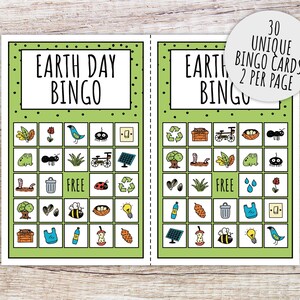 Earth Day Bingo Game for Kids, Kids Recycling Party Game, Classroom ...