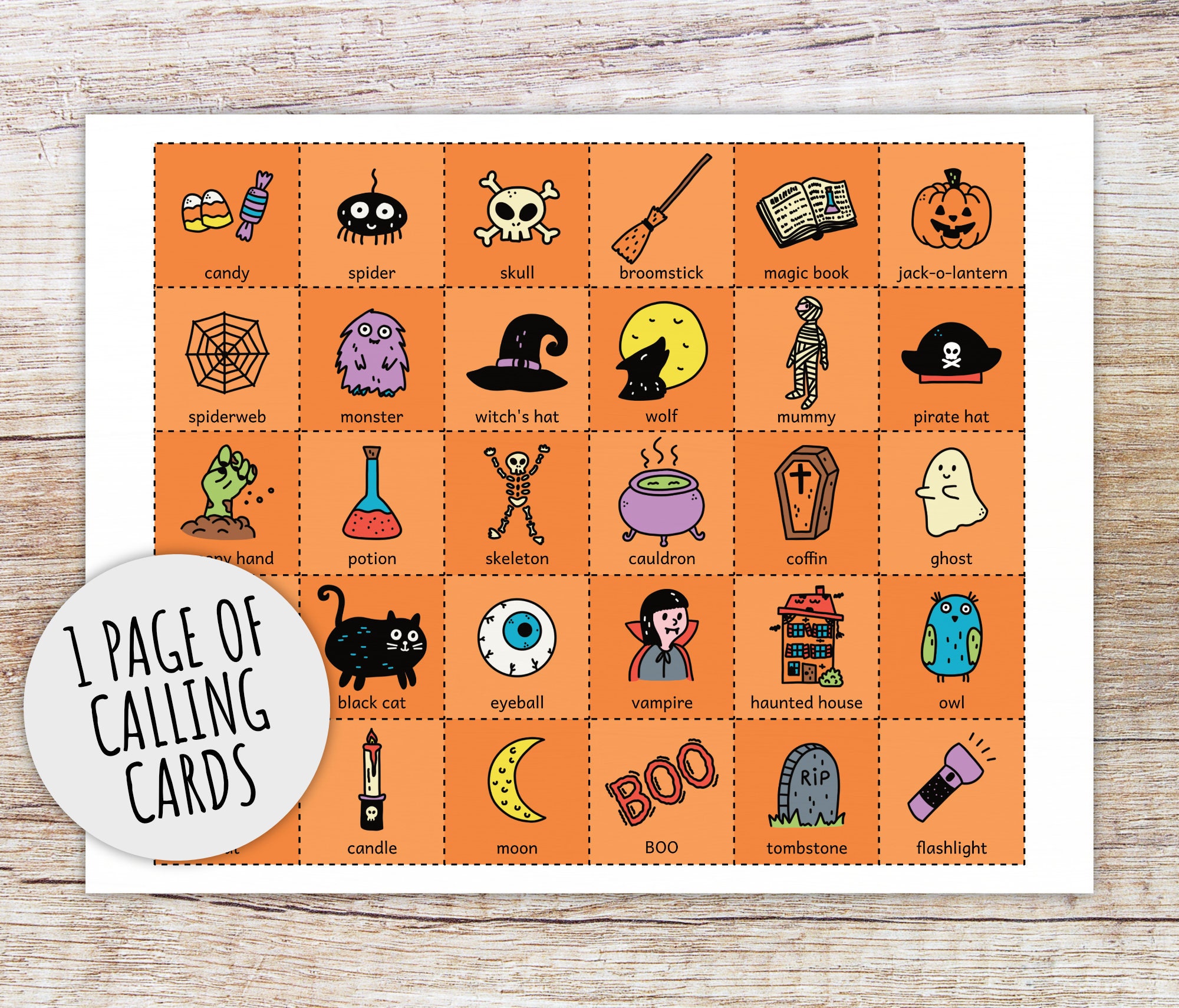Halloween Bingo Game for Kids, Kids Spooky Fall Party Game, Preschool ...