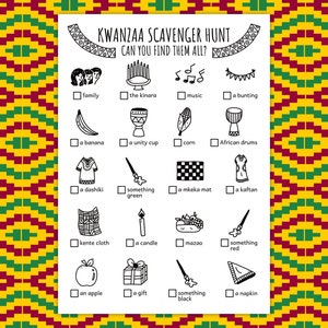 Kwanzaa Scavenger Hunt for Kids, African Festival Treasure Hunt, Party ...