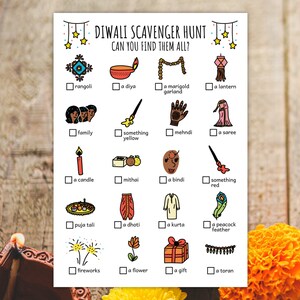 Diwali Scavenger Hunt for Kids, Deepavali Treasure Hunt, Party Activity ...