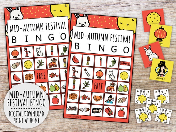 Mid-autumn Festival Bingo Game for Kids Kids Party Game - Etsy