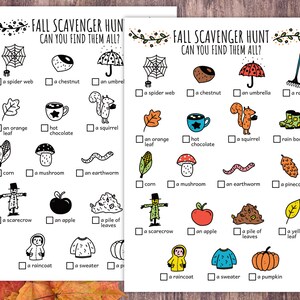 Fall Scavenger Hunt Bundle for Kids, Set of 4 Autumn Treasure Hunt ...