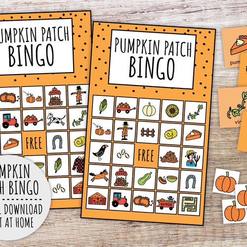 Pumpkin Patch Bingo Game for Kids Kids Fall Party Game - Etsy