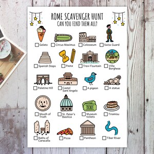 Rome Scavenger Hunt for Kids, Travel City Trip Treasure Hunt, Italy ...