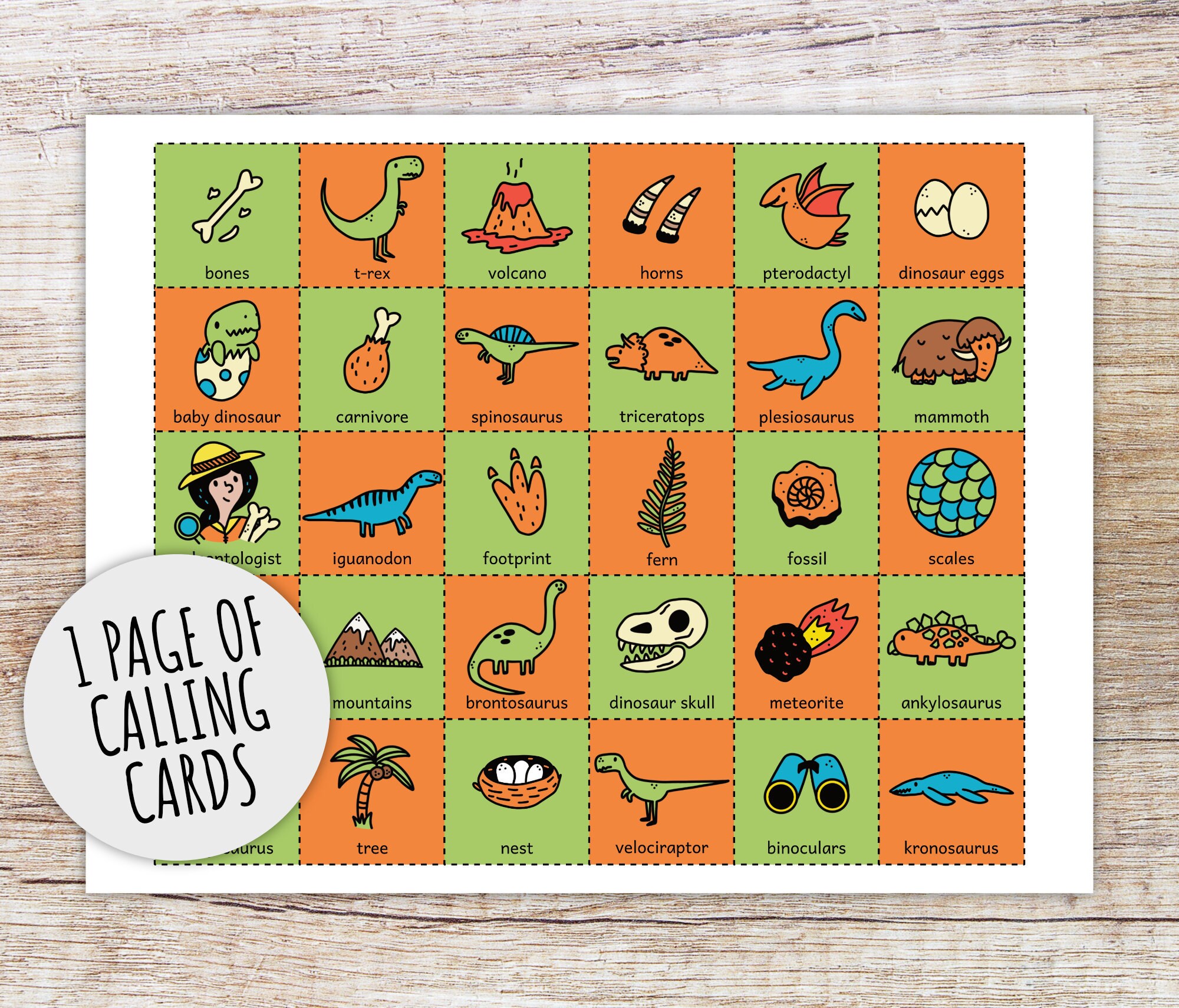 Dinosaur Bingo Game for Kids, Kids Dino Birthday Party Game, Classroom ...