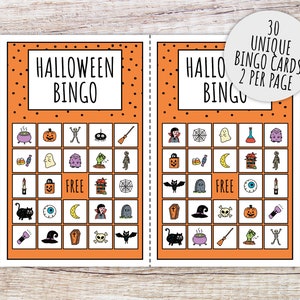 Halloween Bingo Game for Kids, Kids Spooky Fall Party Game, Preschool ...