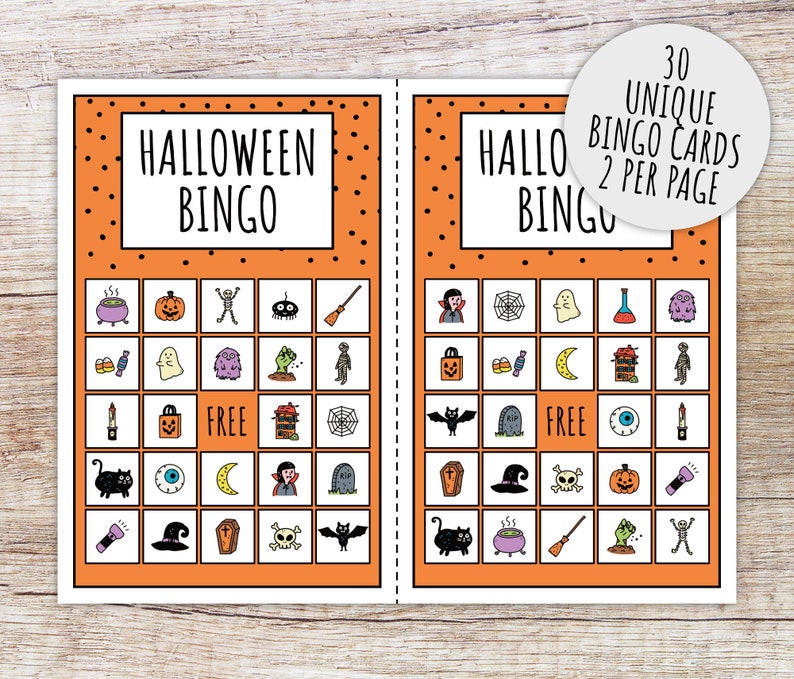Halloween Bingo Game for Kids, Kids Spooky Fall Party Game, Preschool ...