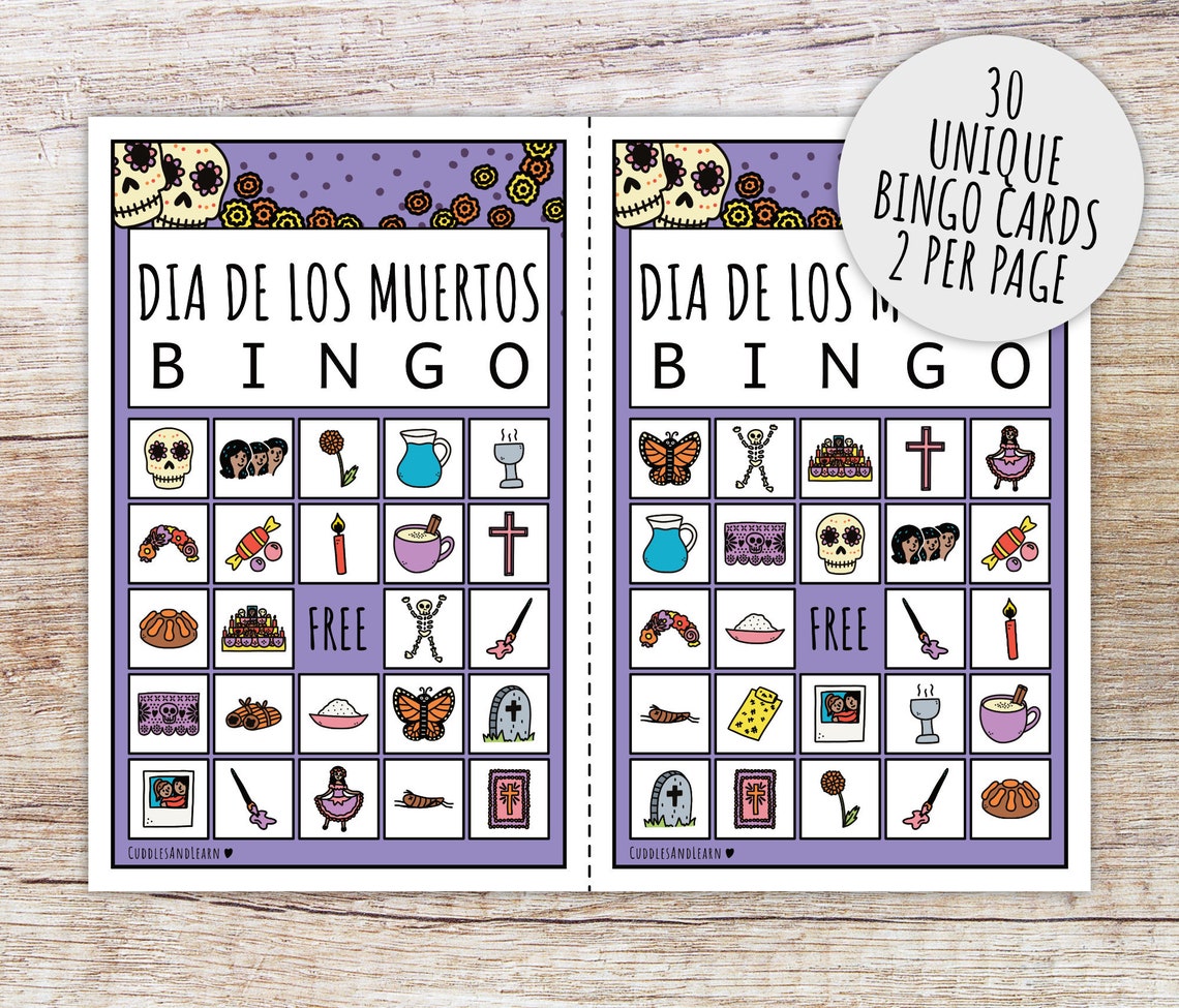 Dia De Los Muertos Bingo Game for Kids, Kids Party Game, Day of the ...
