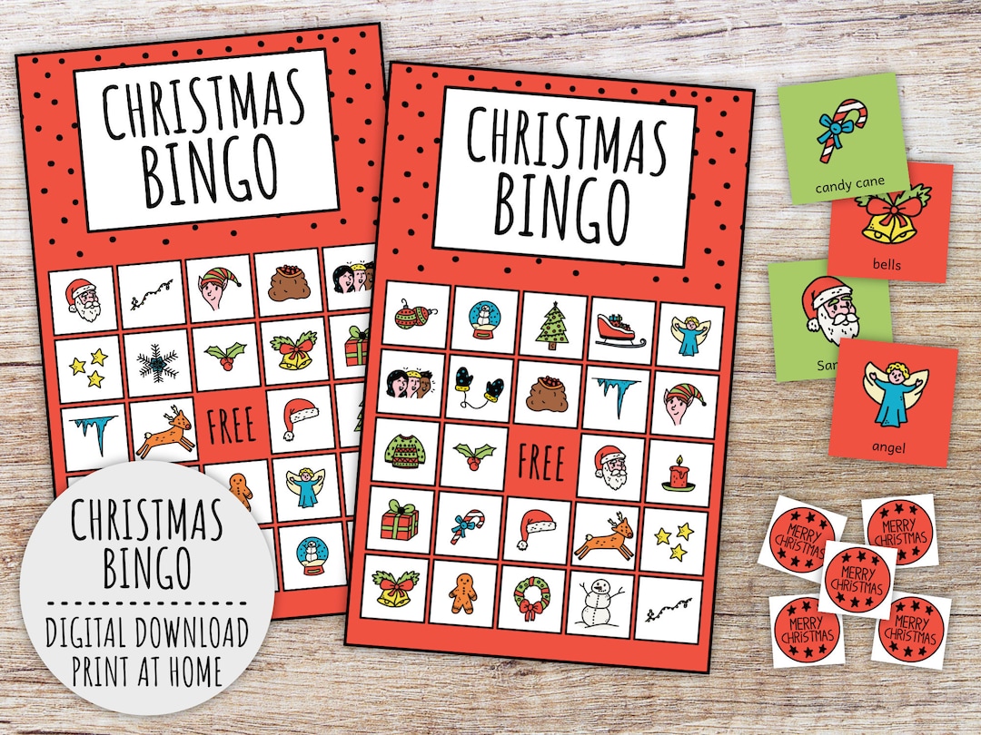 Christmas Bingo Game for Kids, Kids Winter Party Game, Preschool ...