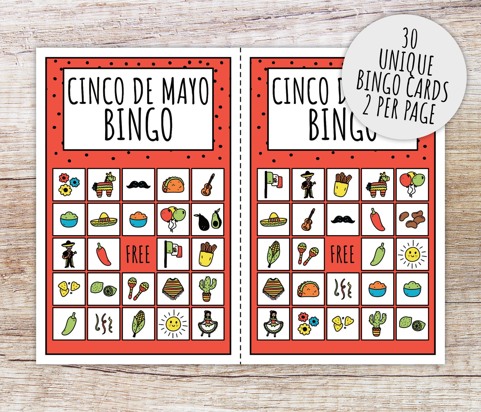 Cinco De Mayo Bingo Game for Kids, Kids Mexican Party Game, Classroom ...