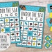 Under the Sea Bingo Game for Kids, Kids Underwater Party Game, Ocean ...