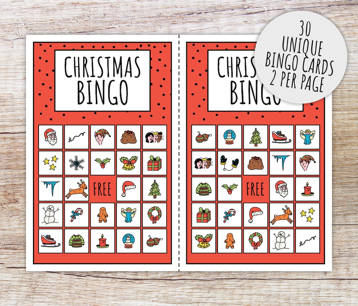 Christmas Bingo Game for Kids, Kids Winter Party Game, Preschool ...