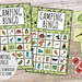 Camping Bingo Game for Kids, Kids Camping Trip Party Game, Preschool ...