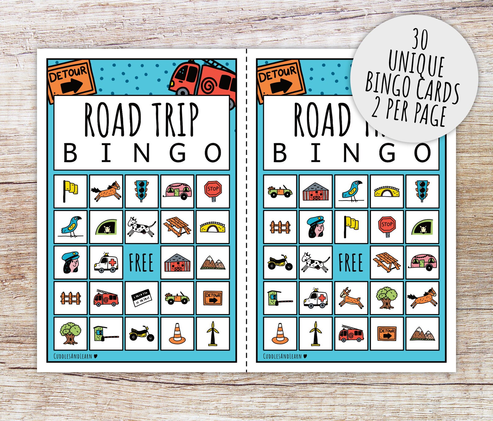 Road Trip Bingo Game for Kids, Kids Travel Party Game, Classroom Game ...