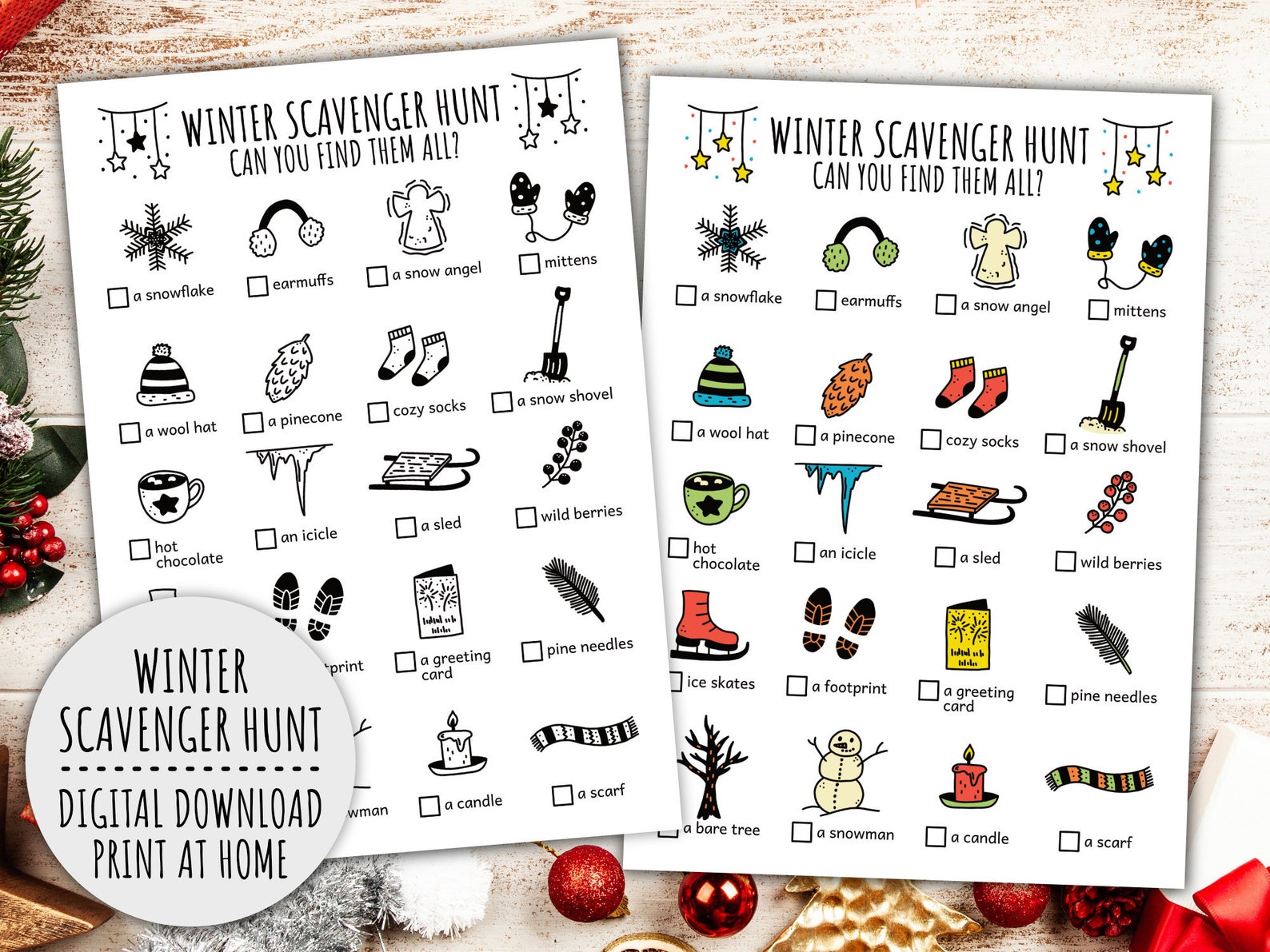 Winter Scavenger Hunt for Kids, Wintertime Treasure Hunt, Winter ...