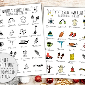 Winter Scavenger Hunt for Kids, Wintertime Treasure Hunt, Winter ...