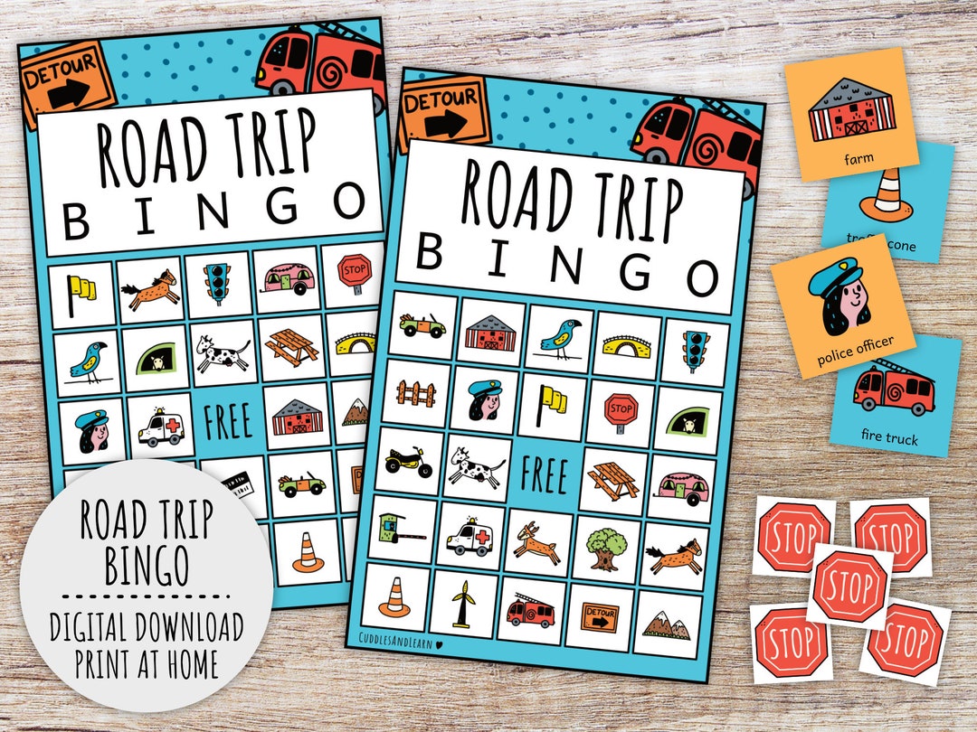 Road Trip Bingo Game for Kids, Kids Travel Party Game, Classroom Game ...