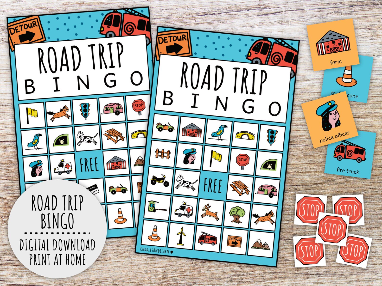 Road Trip Bingo Game for Kids, Kids Travel Party Game, Classroom Game ...