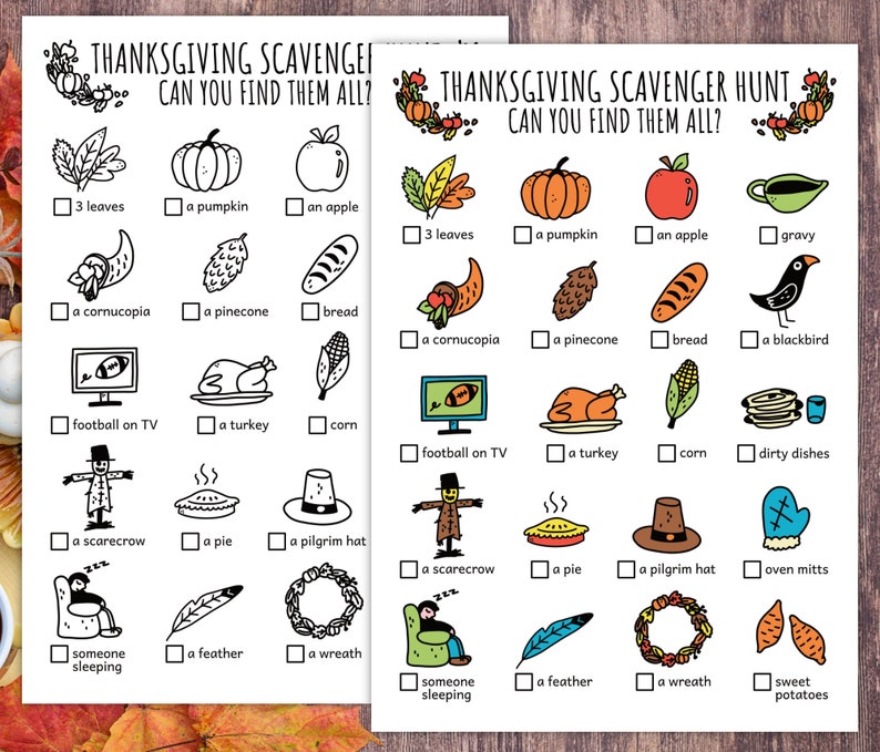 Fall Scavenger Hunt Bundle for Kids, Set of 4 Autumn Treasure Hunt ...