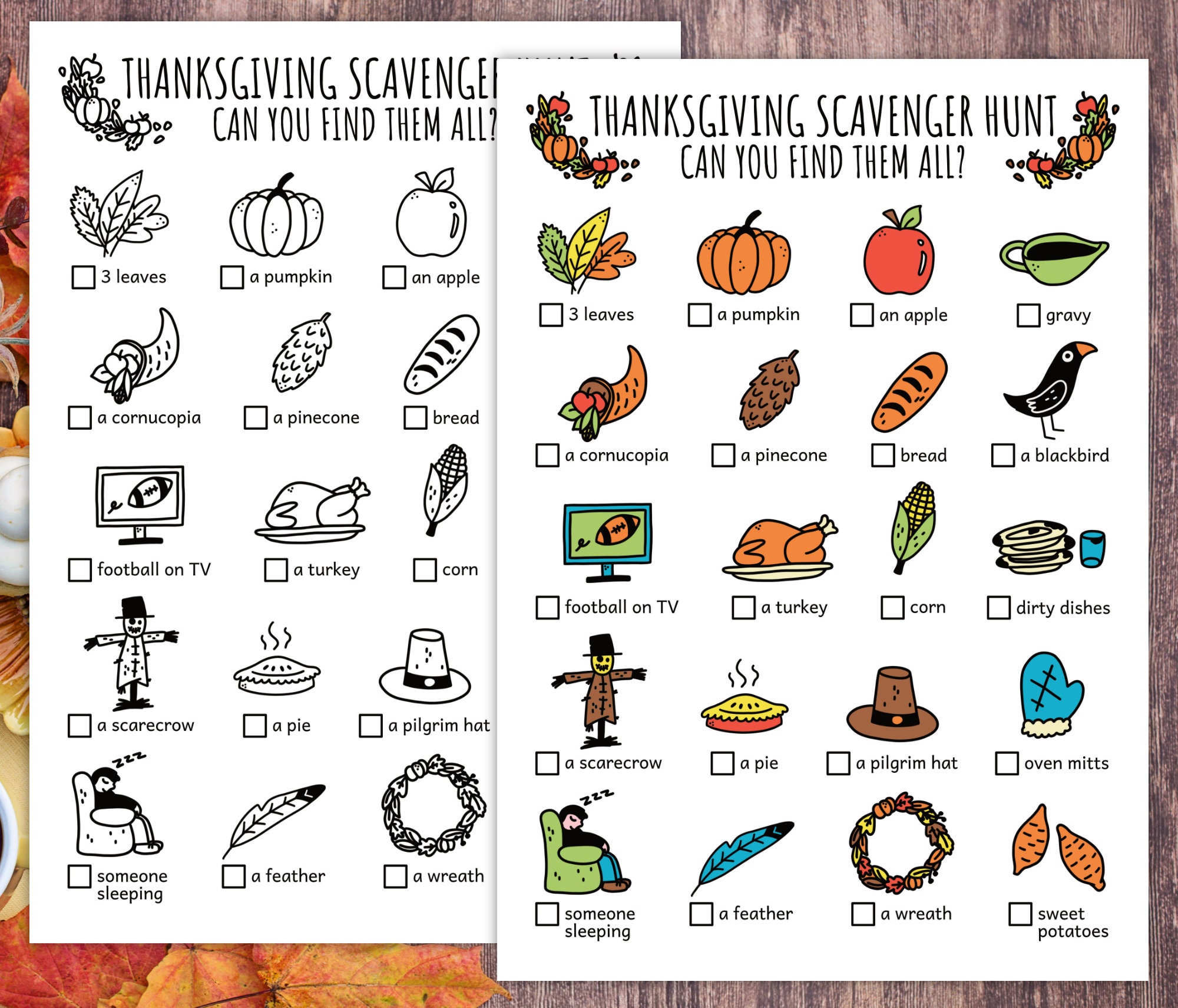 Fall Scavenger Hunt Bundle for Kids, Set of 4 Autumn Treasure Hunt ...