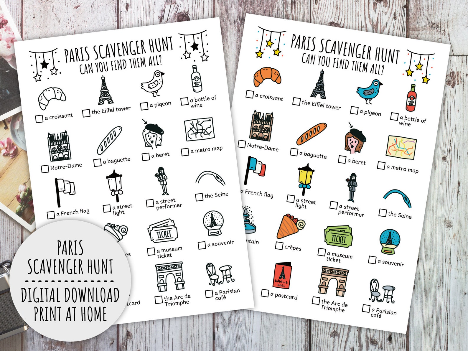 Paris Scavenger Hunt for Kids, Travel City Trip Treasure Hunt, Paris ...