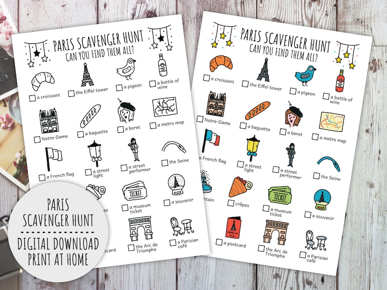 Paris Scavenger Hunt for Kids, Travel City Trip Treasure Hunt, Paris ...