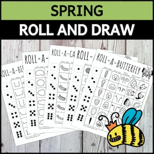 Spring Roll and Draw Game Spring Dice Drawing Activity for Kids BUNDLE ...