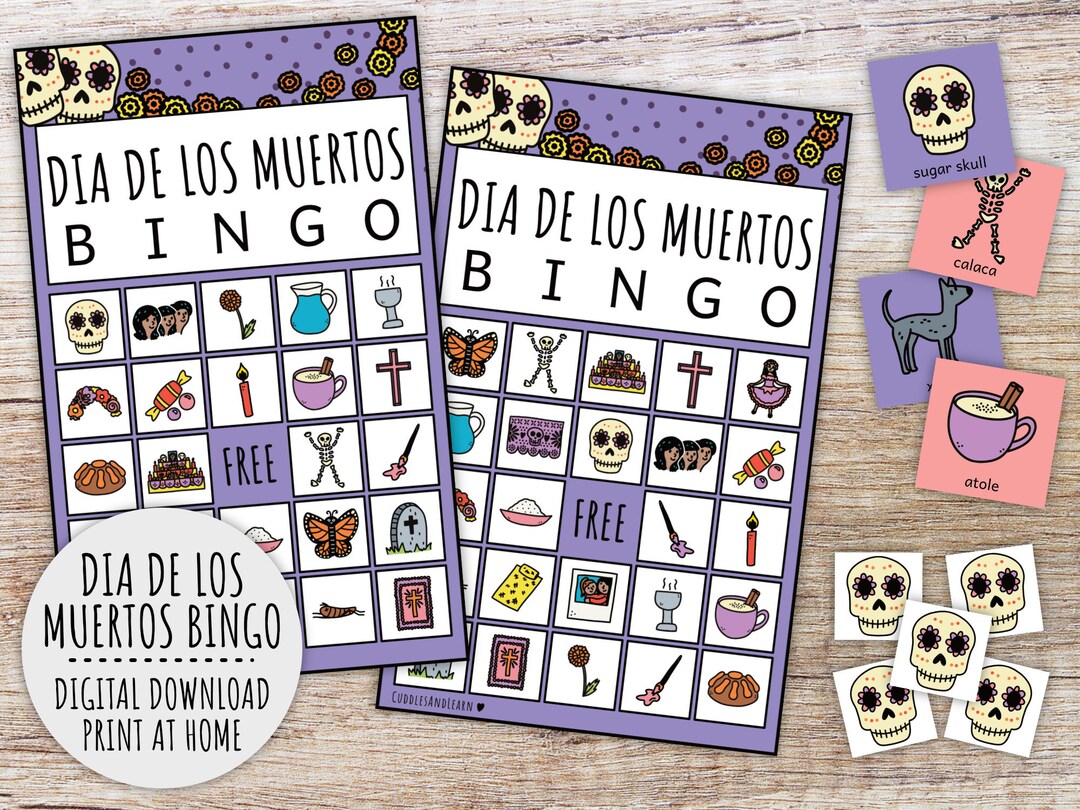 Dia De Los Muertos Bingo Game for Kids, Kids Party Game, Day of the ...