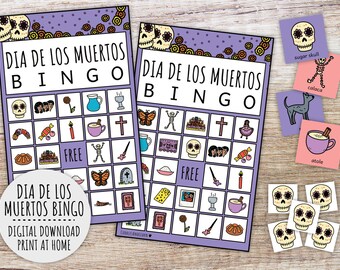 Printable Day of the Dead BINGO Cards, Dia De Los Muertos Party Holiday ...