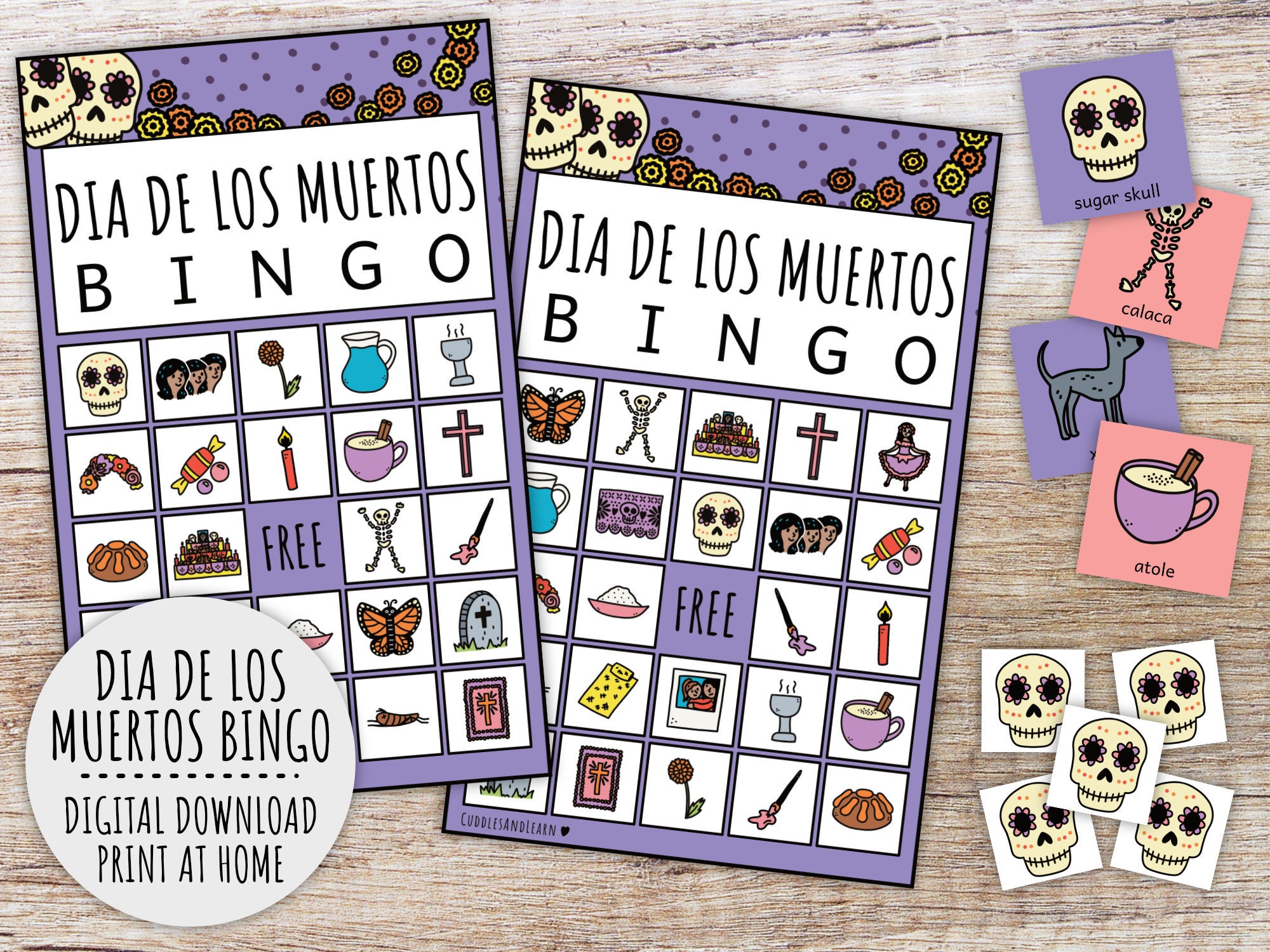 Dia De Los Muertos Bingo Game for Kids, Kids Party Game, Day of the ...