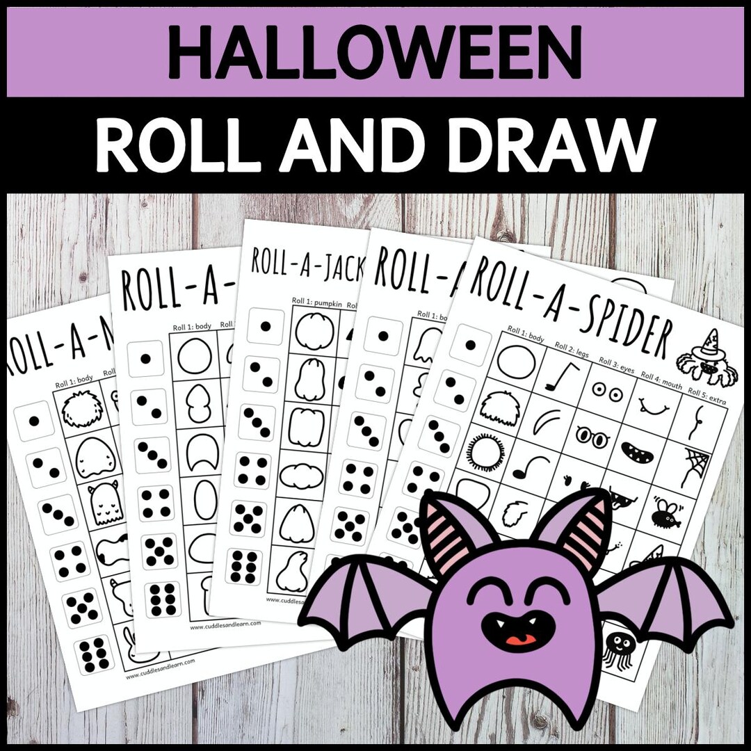 Halloween Roll and Draw Game Halloween Dice Drawing Activity for Kids ...
