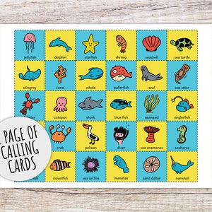 Under the Sea Bingo Game for Kids, Kids Underwater Party Game, Ocean ...