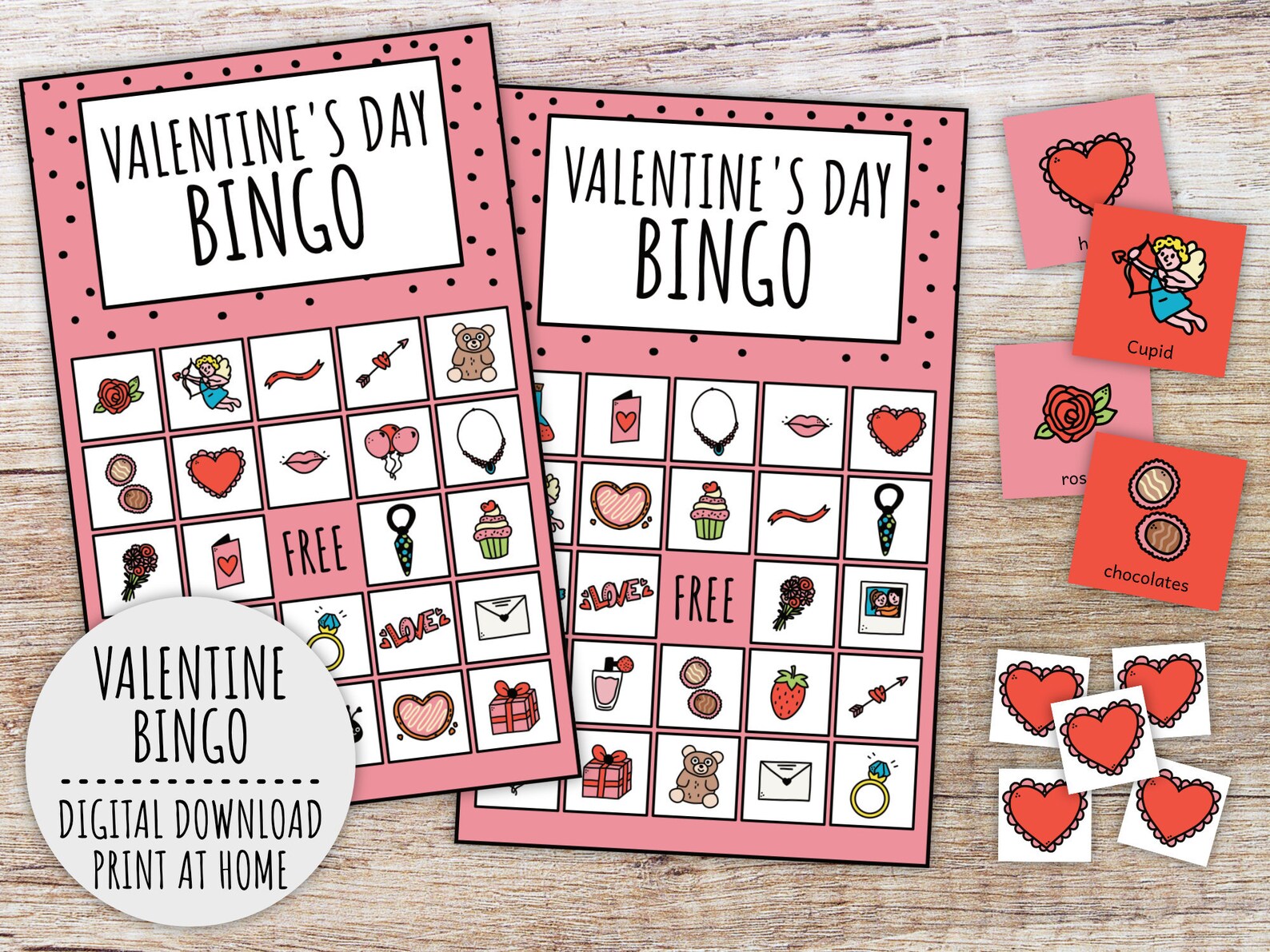 Valentine's Day Bingo Game for Kids, Kids Winter Party Game, Classroom ...