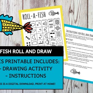 Roll-a-fish Roll and Draw a Fish Game Animal Summer Dice Drawing ...