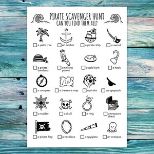 Pirate Scavenger Hunt for Kids, Magical Sea Pirate Treasure Hunt and ...