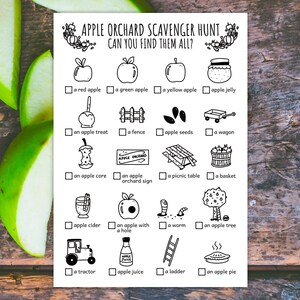 Apple Orchard Scavenger Hunt for Kids, Fall Treasure Hunt, Autumn Party ...