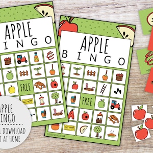 Apple Bingo Game for Kids, Kids Harvest Autumn Party Game, Classroom ...