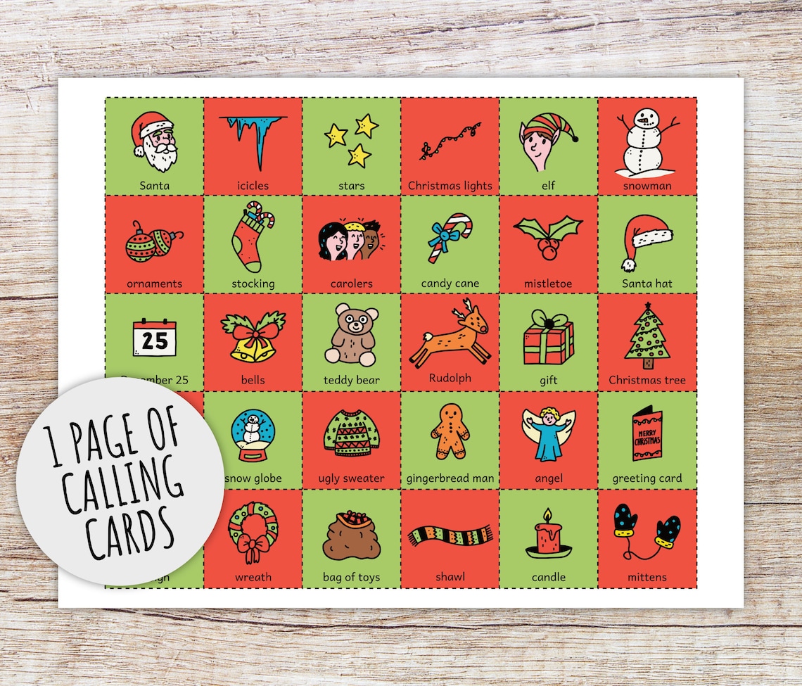 Christmas Bingo Game for Kids, Kids Winter Party Game, Preschool ...