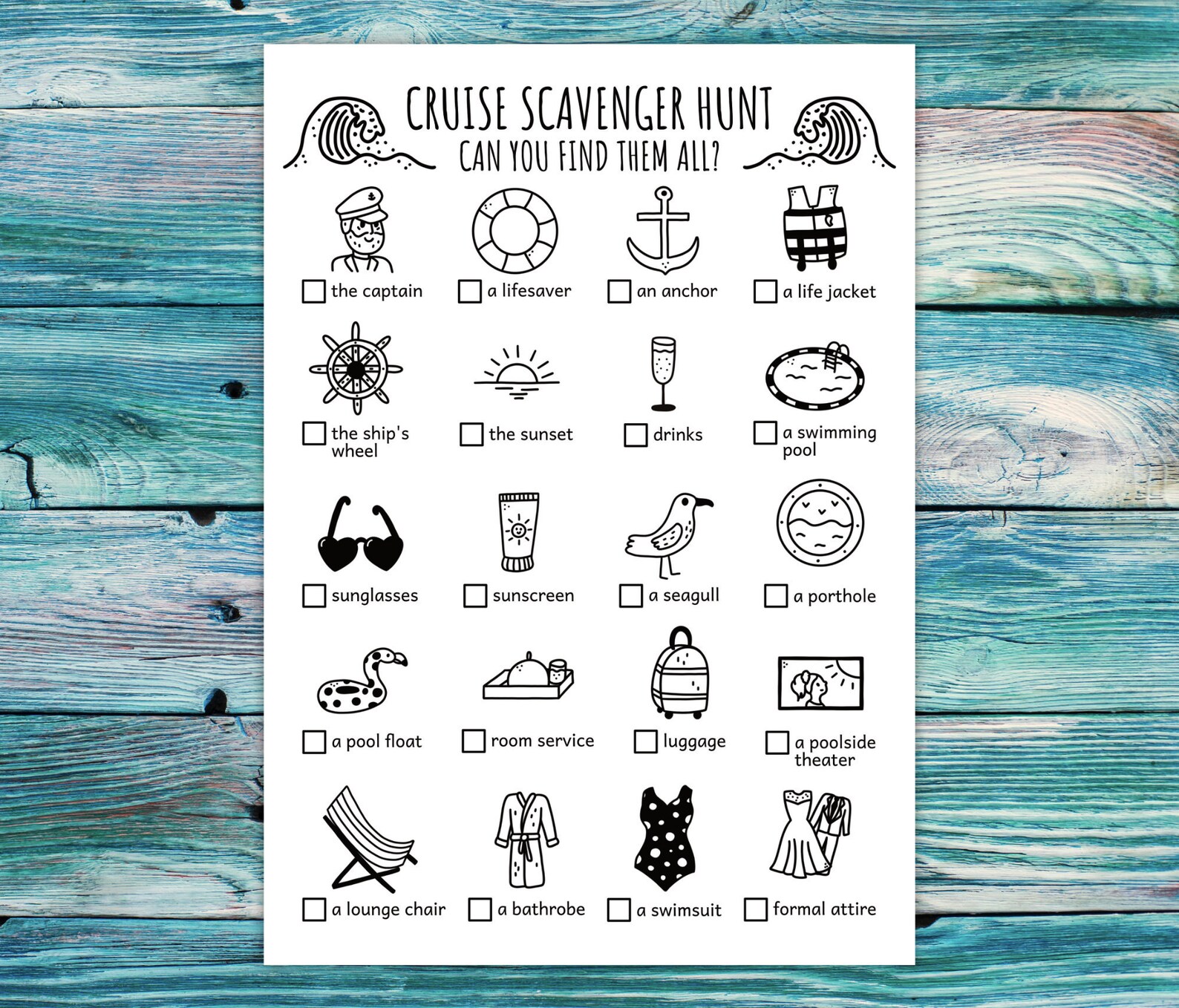 Cruise Scavenger Hunt for Kids, Cruising Treasure Hunt, Cruise Ship ...