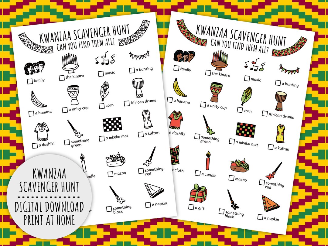 Kwanzaa Scavenger Hunt for Kids, African Festival Treasure Hunt, Party ...