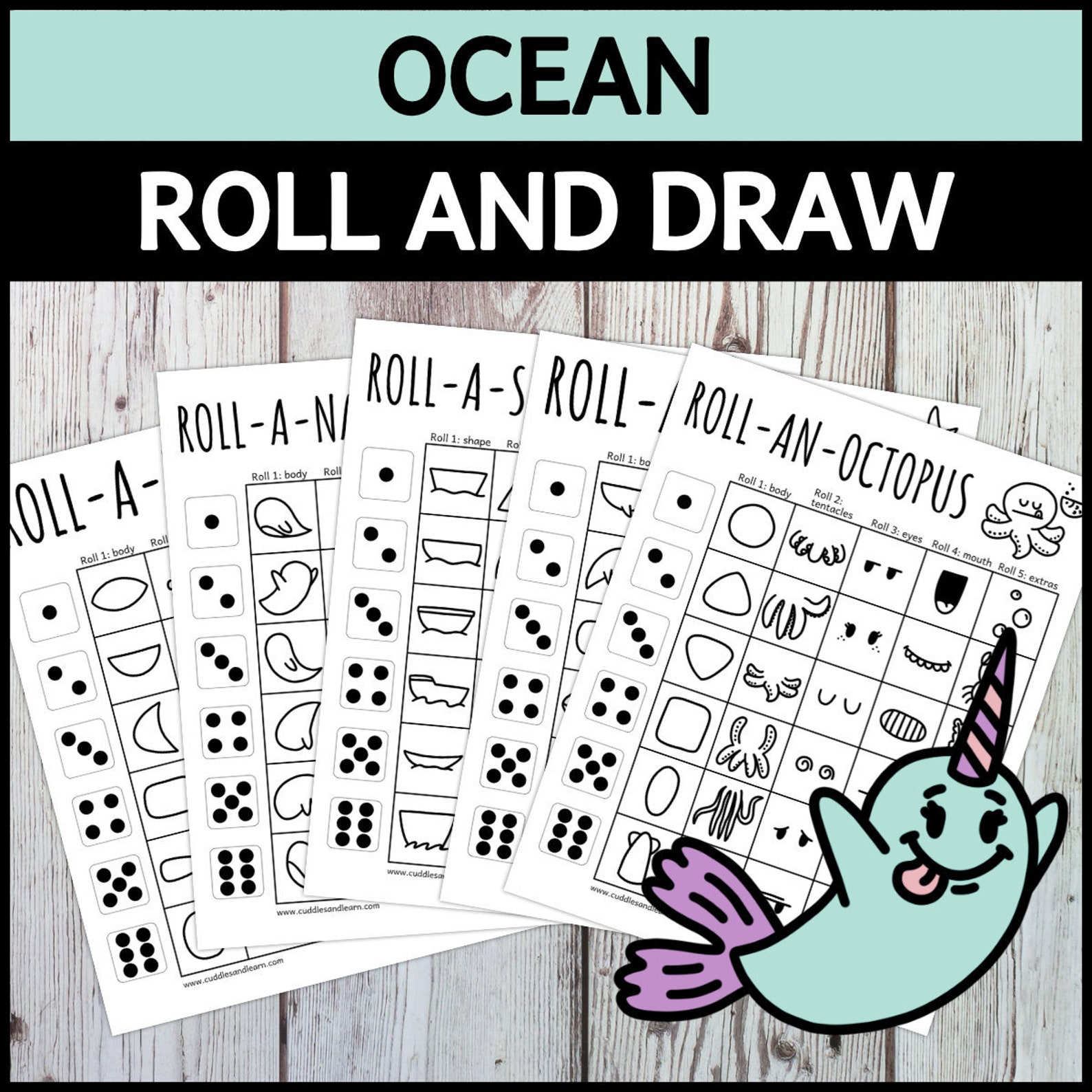 Ocean Roll and Draw Game Under the Sea Dice Drawing Activity for Kids ...