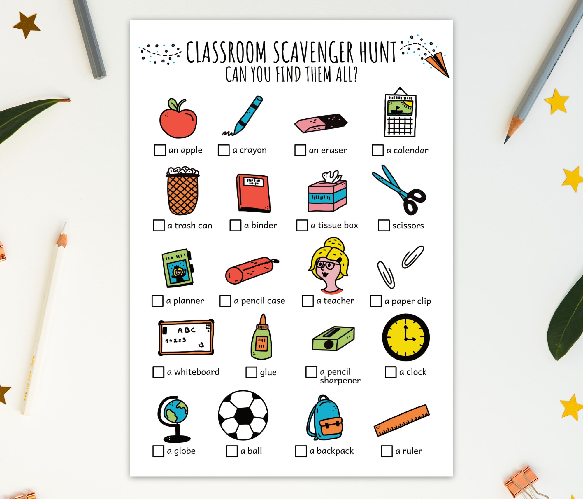 Klassenzimmer Schnitzeljagd für Kinder, Schulaktivität, Spiele für ...