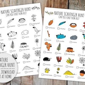 Nature Scavenger Hunt for Kids, Outdoors Kids Activity and Family ...