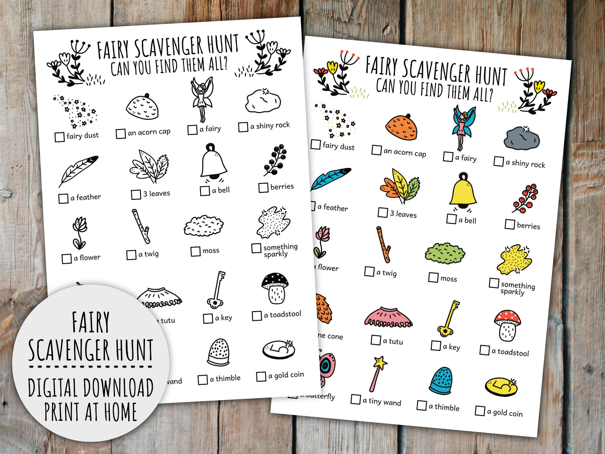 Fairy Scavenger Hunt for Kids, Magical Forest Treasure Hunt, Outdoor ...