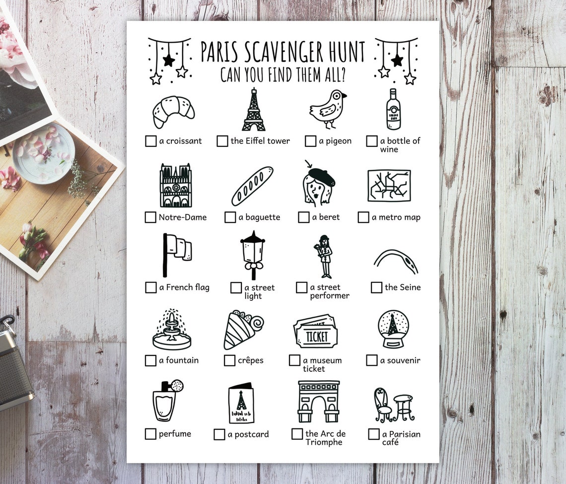 Paris Scavenger Hunt for Kids, Travel City Trip Treasure Hunt, Paris ...
