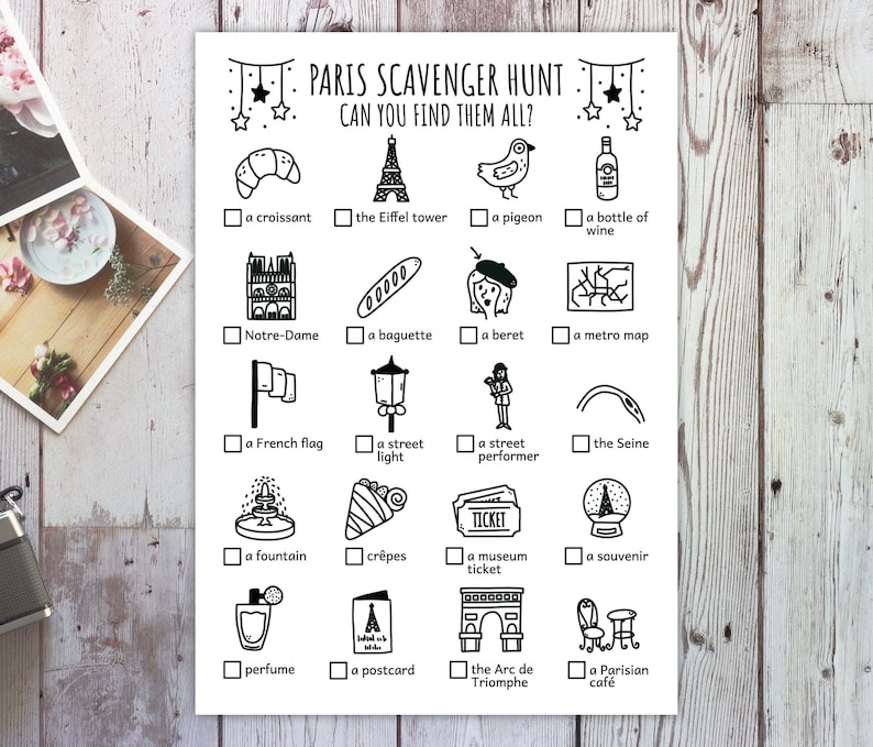Paris Scavenger Hunt for Kids, Travel City Trip Treasure Hunt, Paris ...