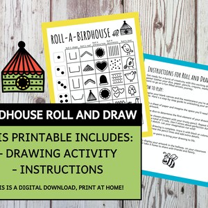 Roll-a-birdhouse Roll and Draw a Birdhouse Game Spring Dice Drawing ...
