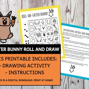 Roll-an-easter-bunny Roll and Draw a Bunny Game Spring Easter Dice ...